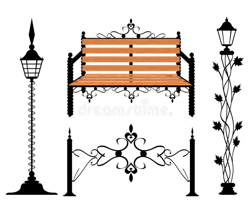 Wrought Iron Signs for Old-fashioned Design Stock Vector - Illustration ...