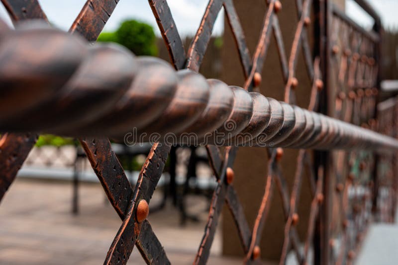 Wrought and Twisted Iron Handrails. Metal Products Stock Photo - Image ...