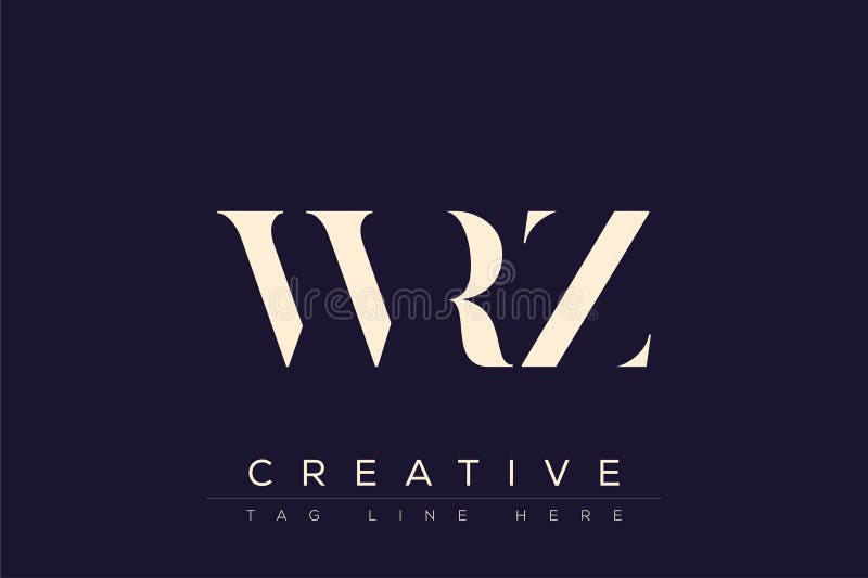 WRZ Abstract Letter Logo Design Stock Vector - Illustration of font ...