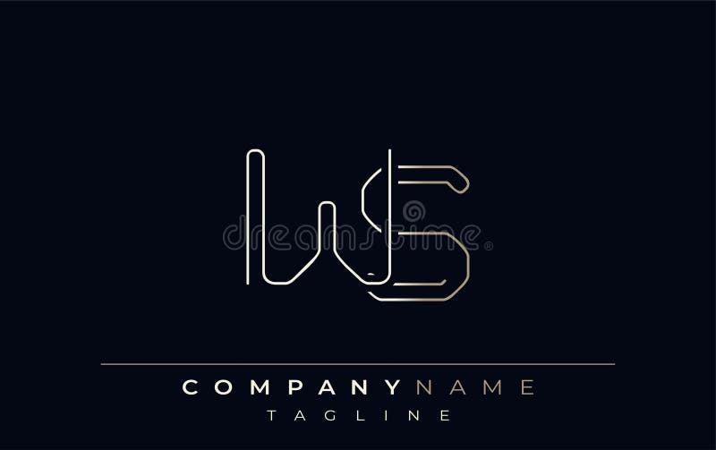 WS Abstract Line Style Logo Stock Vector - Illustration of elegant ...