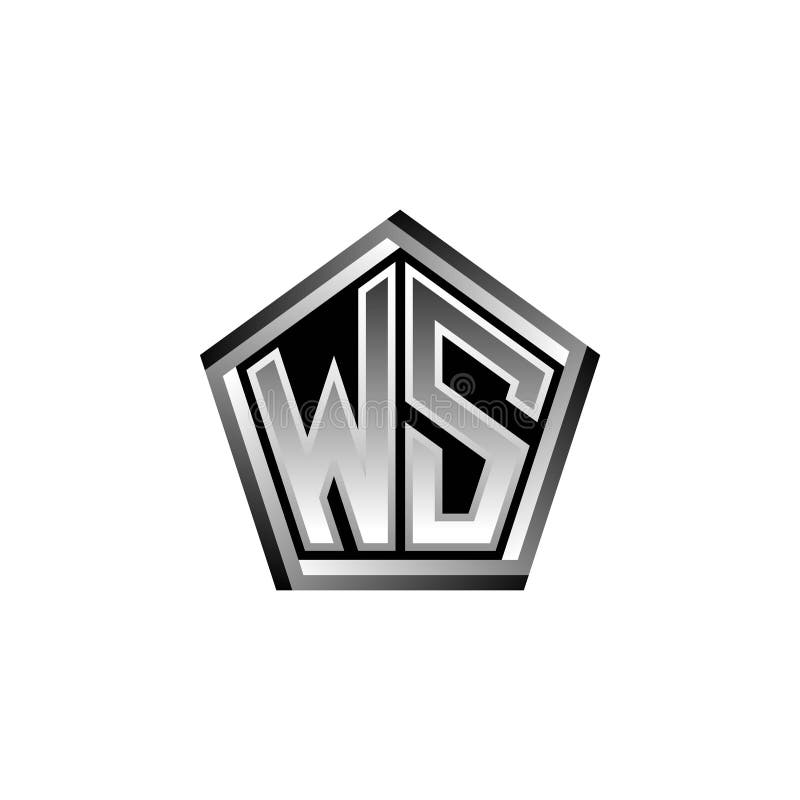 WS Logo Monogram Silver Geometric Modern Design Stock Vector ...