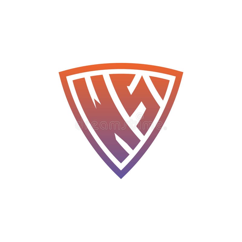 WS Logo Shield Monogram Gradient Style Design Stock Vector ...