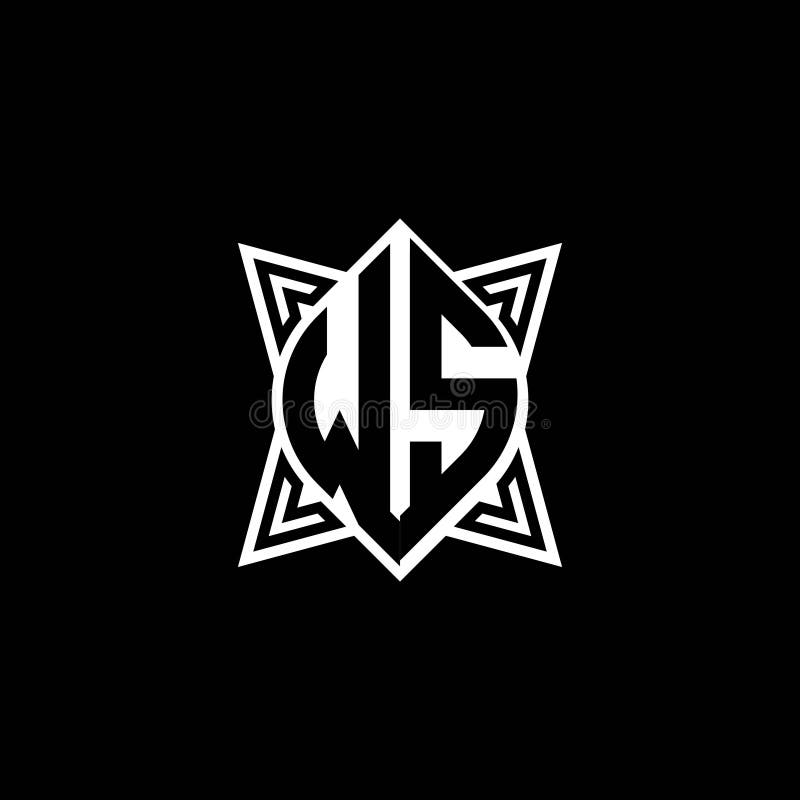 WS Monogram Letter Geometric Star Style Stock Vector - Illustration of ...