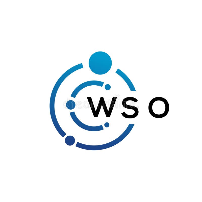 WSO Letter Technology Logo Design on White Background. WSO Creative ...