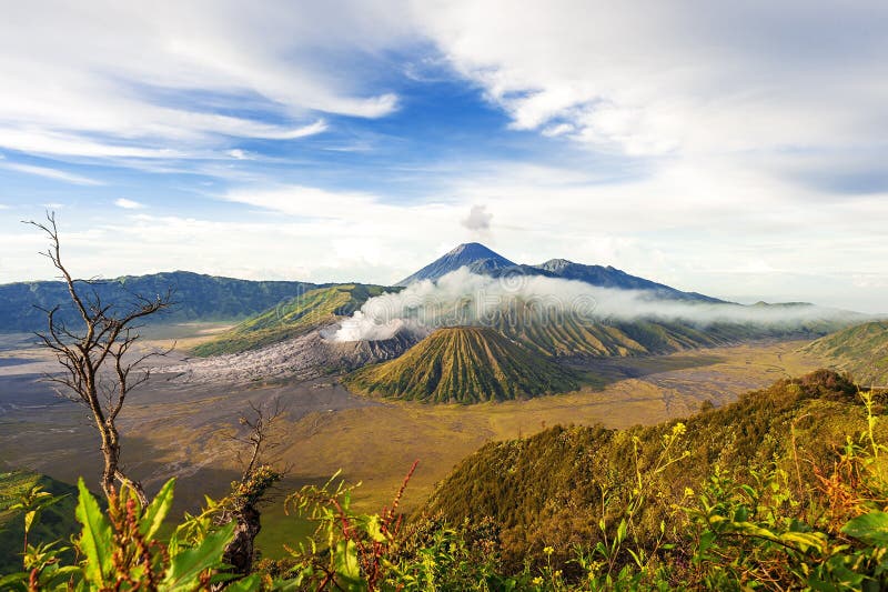 Wspina Się Bromo Batok Semeru Wulkan, Java Indonesia Zdjęcie Stock ...