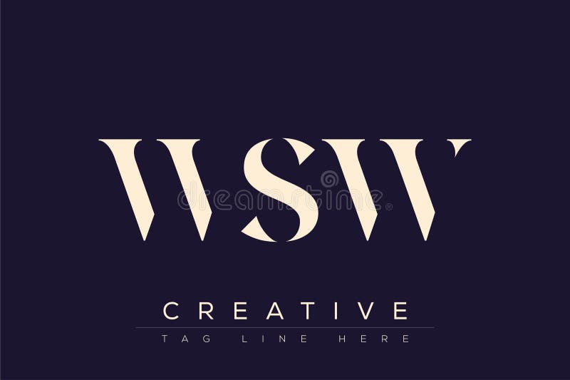 WSW Abstract Letter Logo Design Stock Vector - Illustration of element ...