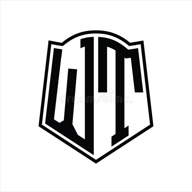 WT Logo Monogram with Shield Shape Outline Design Template Stock Vector ...