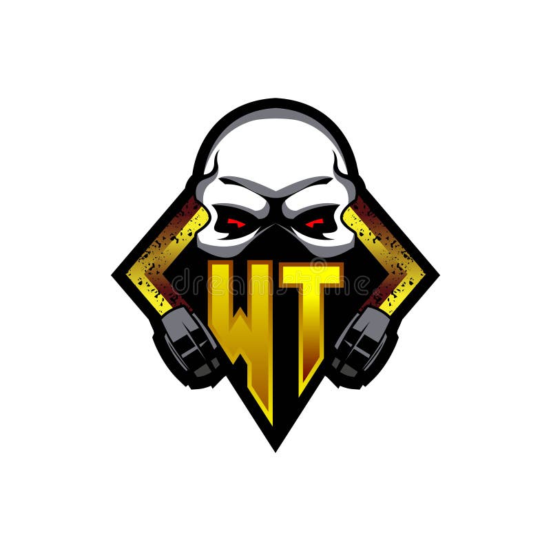 WT Logo Monogram with Skull Shape Designs Template Stock Vector ...