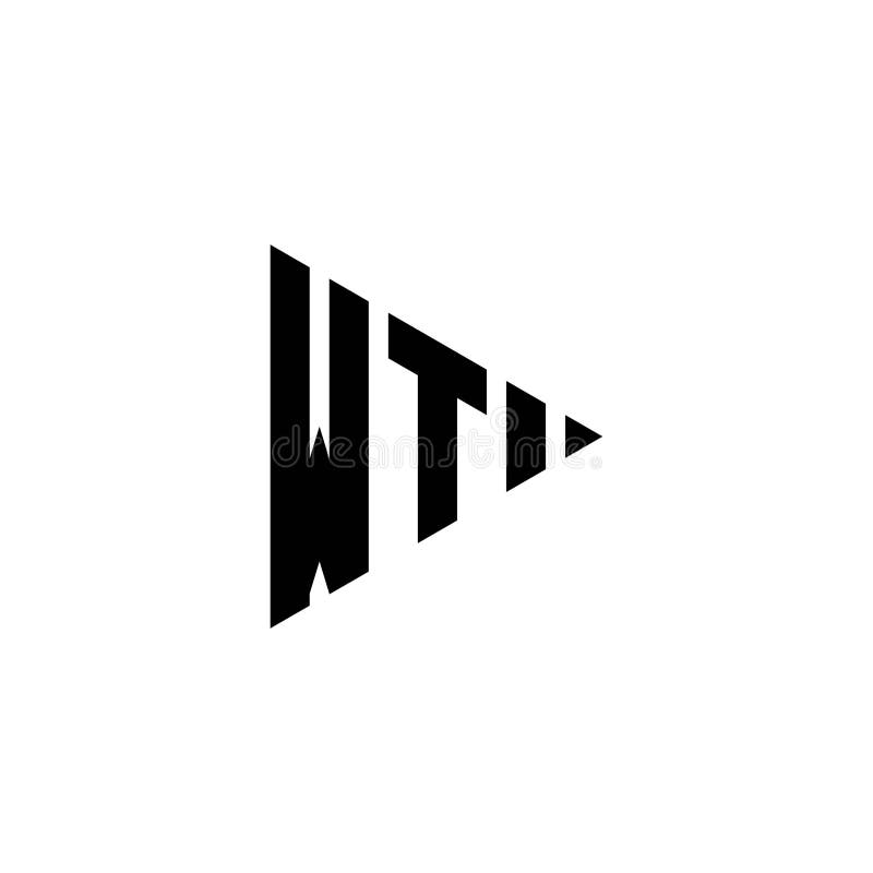 WT Logo Monogram Triangle Shape Play Button Stock Vector - Illustration ... WT Logo Monogram Triangle Shape Play Button Stock Vector - Illustration ...