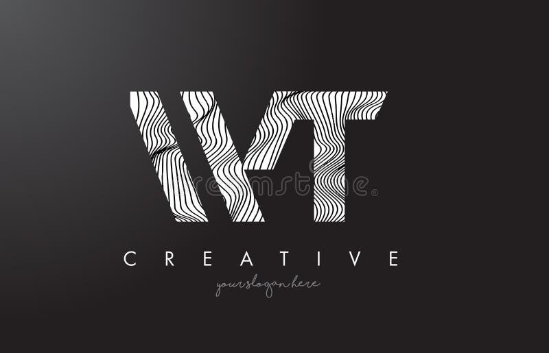 WT W T Letter Logo with Zebra Lines Texture Design Vector. Stock Vector ...