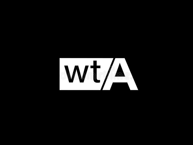 WTA Logo and Graphics Design Vector Art, Icons Isolated on Black ...
