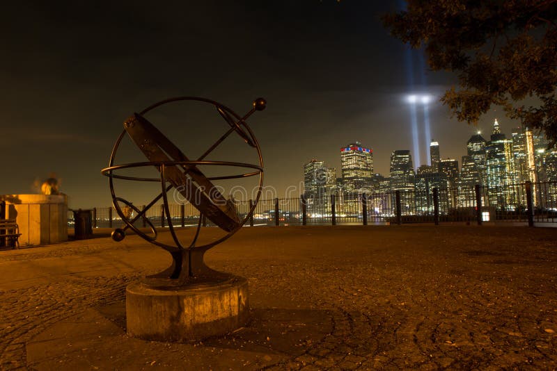 WTC Tribute in Lights, 9/11 Editorial Image - Image of lights ...