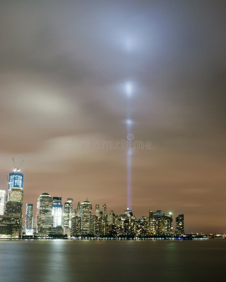 Lowers Manhattan Skyline and the Towers of Lights Editorial Image ...
