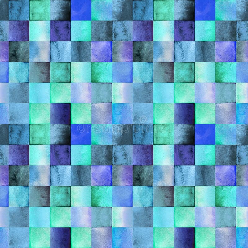 Wtercolor Pattern with Gradient Squares Stock Photo - Image of indigo ...