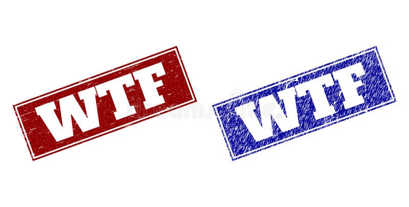 WTF Blue and Red Rectangle Watermarks with Unclean Styles Stock Vector ...