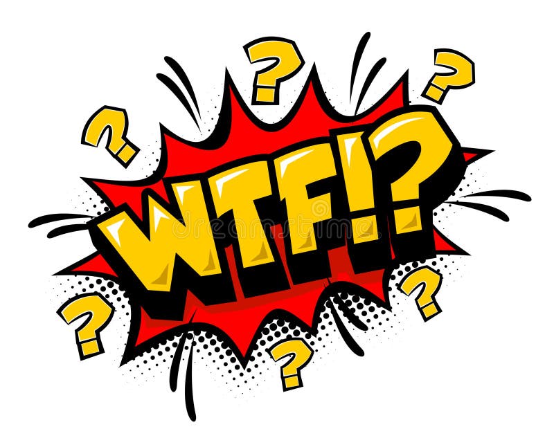 WTF Lettering in Comic Style Stock Vector - Illustration of element ...