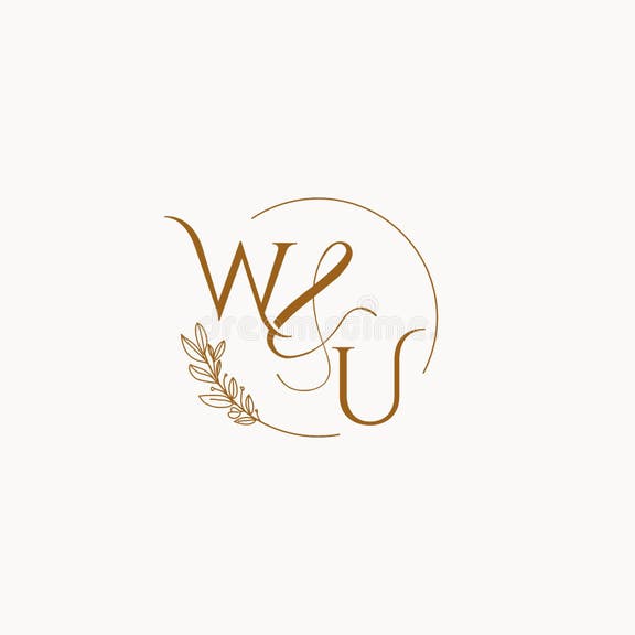 WU Initial Wedding Monogram Logo Stock Illustration - Illustration of ...