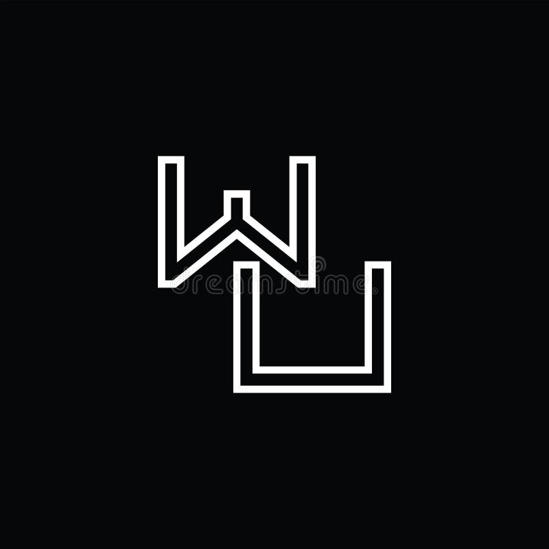 WU Logo Monogram with Line Style Design Template Stock Vector ...