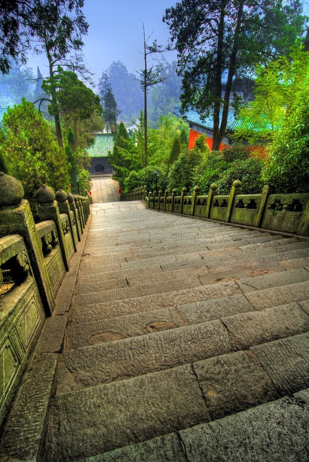 Wudang Shan Temple Walkway stock image. Image of holiday - 4363307