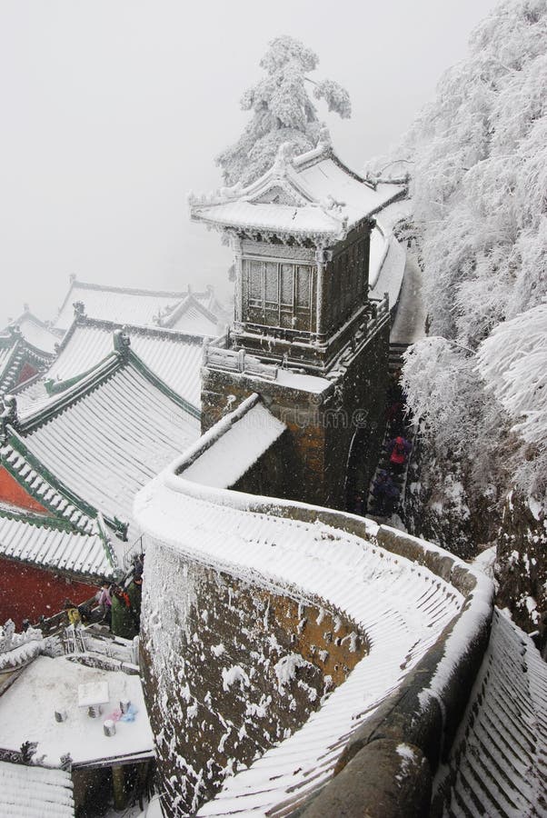 Wudangshan Mountain Scenery In Winter Stock Image - Image of landscapes ...