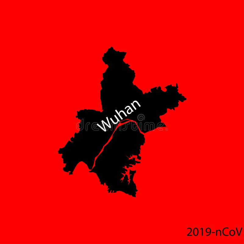 Wuhan Map on a Red Background Sign Eps Ten Stock Vector - Illustration ...
