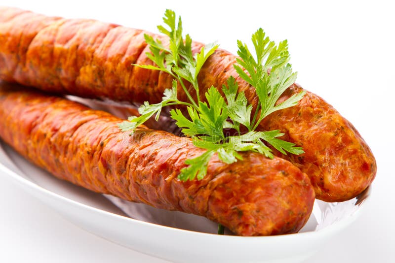 Wurst stockfoto. Bild von nahrung, geräuchert, platte - 26239974