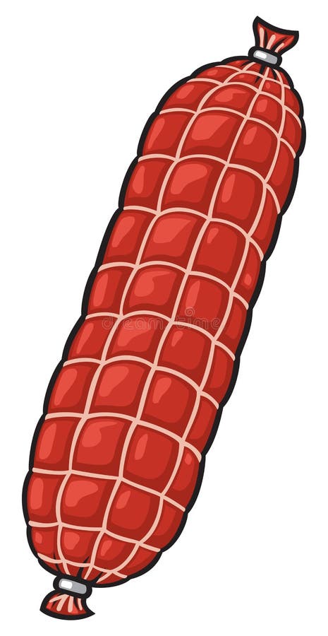 Nahrhafte Wurst Symbol Cartoon Stil Vektor Abbildung - Illustration von ...