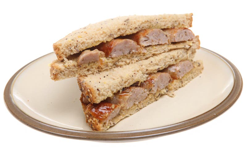 Wurst-Sandwich stockfoto. Bild von getrennt, schnell - 13465722