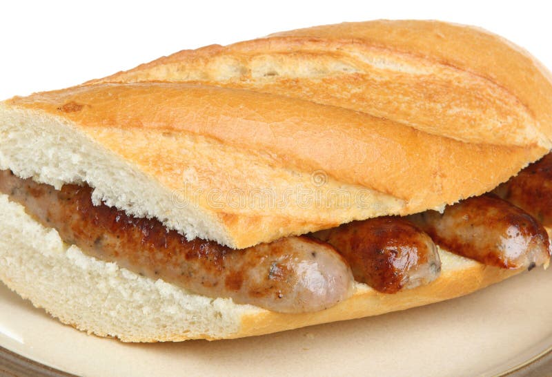 Bratwurstbrötchen stockfoto. Bild von vollkorn, horizontal - 33623526