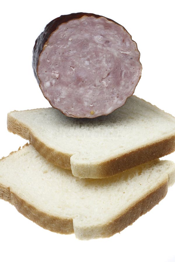 Wurst und Brot. stockbild. Bild von braun, frühstück - 12337191