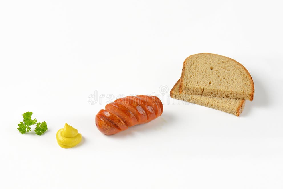 Wurst und Brot stockbild. Bild von gekocht, grün, fleisch - 59724879