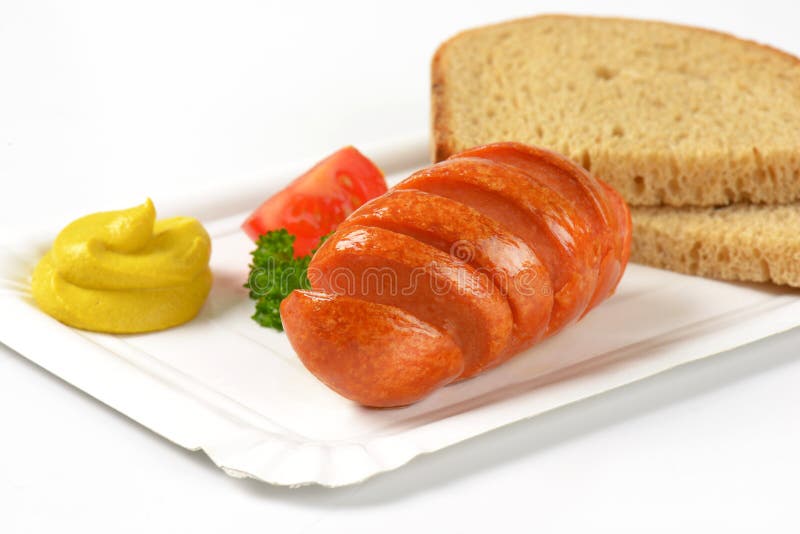 Wurst und Brot stockbild. Bild von gekocht, grün, fleisch - 59724879