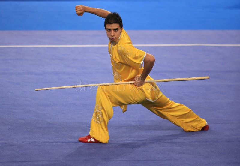 Wushu gun shu performance editorial photo. Image of combat - 15803046