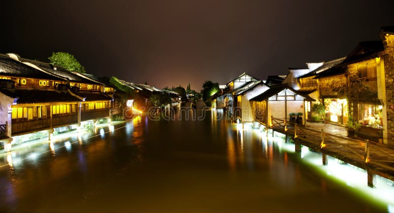Wuzhen Town at Night stock photo. Image of recreation - 29139420