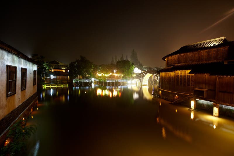 Wuzhen Town at Night 7 stock photo. Image of covered - 26992592