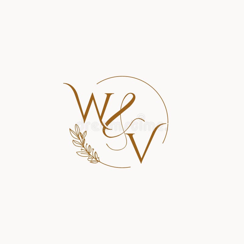 WV Initial Wedding Monogram Logo Stock Illustration - Illustration of ...