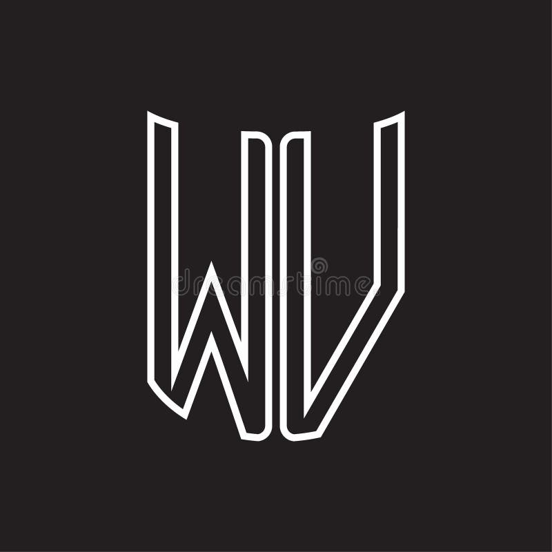 WV Logo Monogram with Ribbon Style Outline Design Template Stock ...