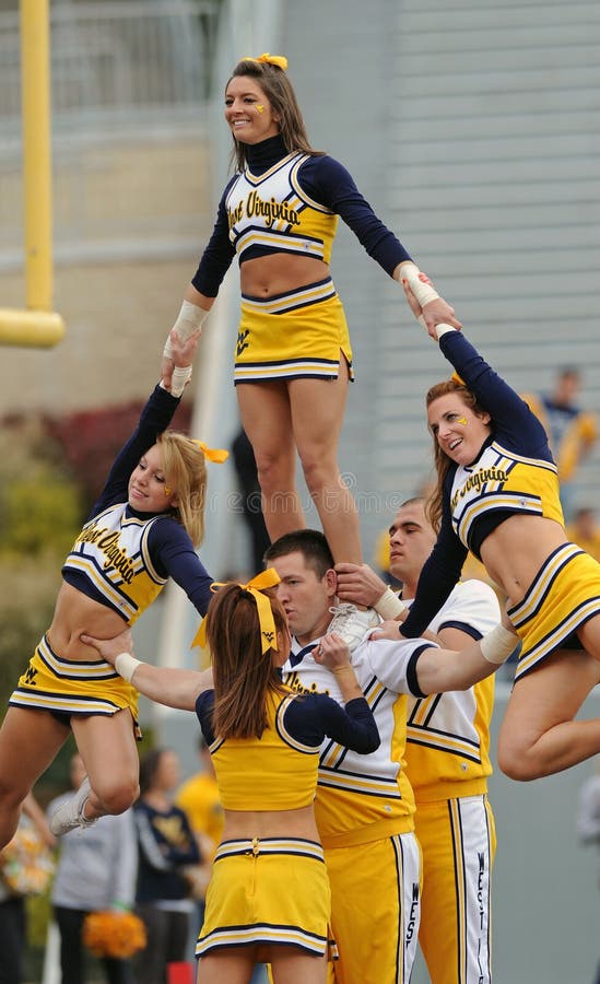 WVU cheerleader editorial stock photo. Image of west - 21964993