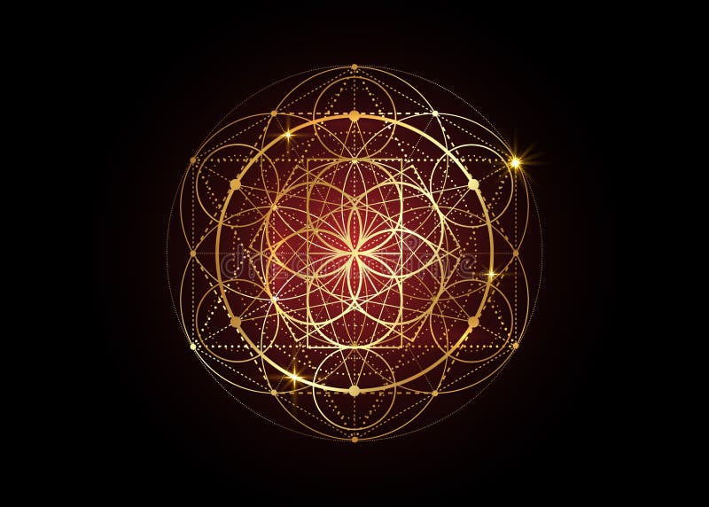 Seed of Life Symbol Sacred Geometry. Geometric Mystic Mandala of ...