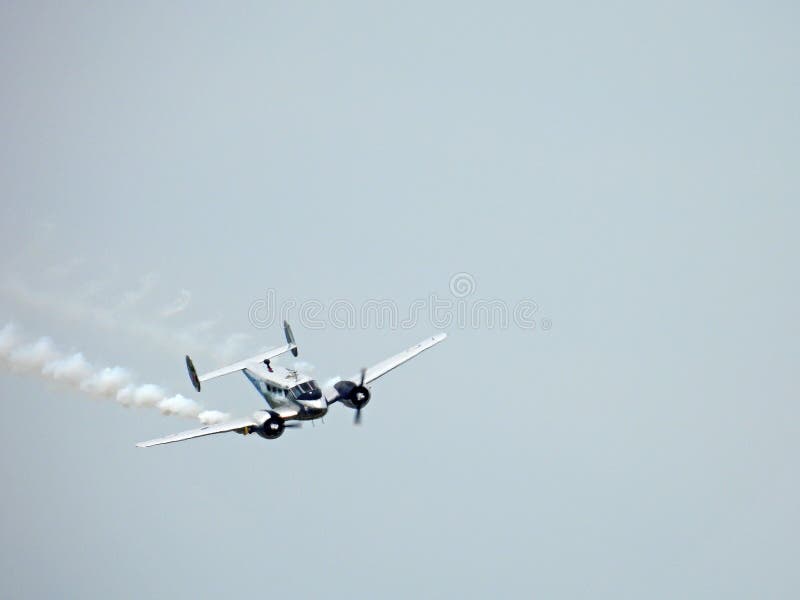 ROC Rochester Airshow WW2 Canadian Queen C-45 in Sky Stock Photo ...