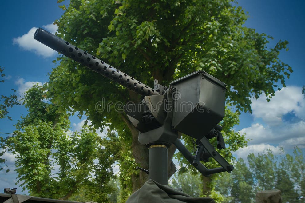 WW2 30 caliber machine gun stock image. Image of historical - 195567719