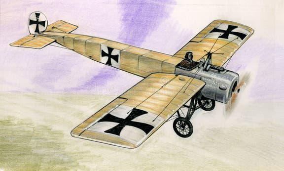 WW1 Fokker Eindekker EIII stock de ilustración. Ilustración de mundo ...