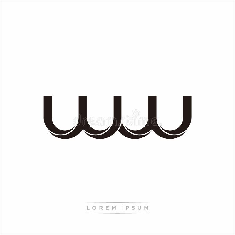 Ww Initial Letter Split Lowercase Modern Monogram Linked Outline ...