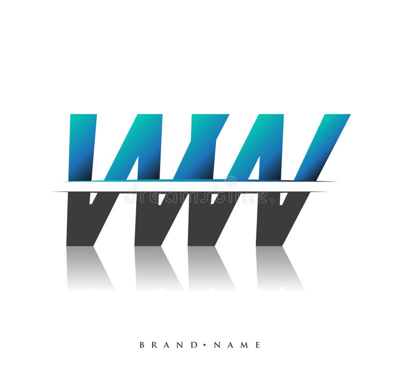 WW Initial Logo Company Name Colored Black and Blue, Simple and Modern ...