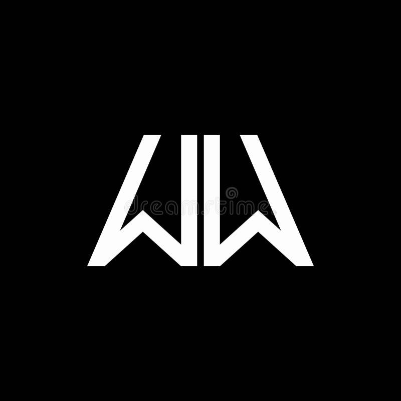 WW Logo Abstract Monogram Isolated on Black Background Stock Vector ...