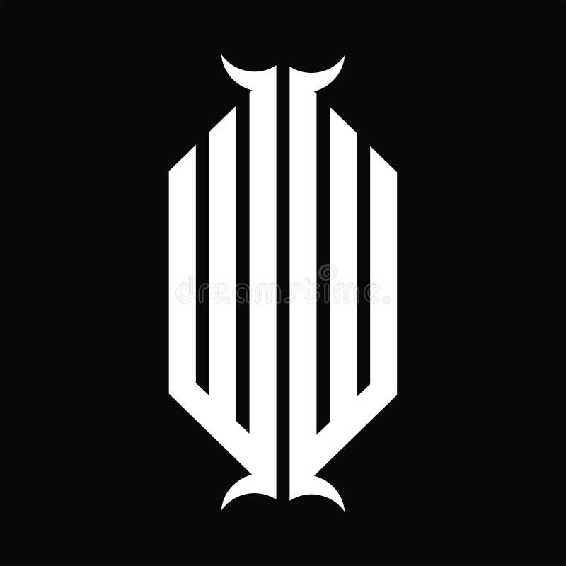 WW Logo Monogram with Horn Shape Design Template Stock Vector ...