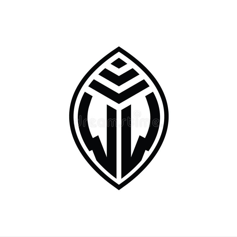 WW Logo Monogram Leaf Shape Isolated Outline Design Template Stock ...