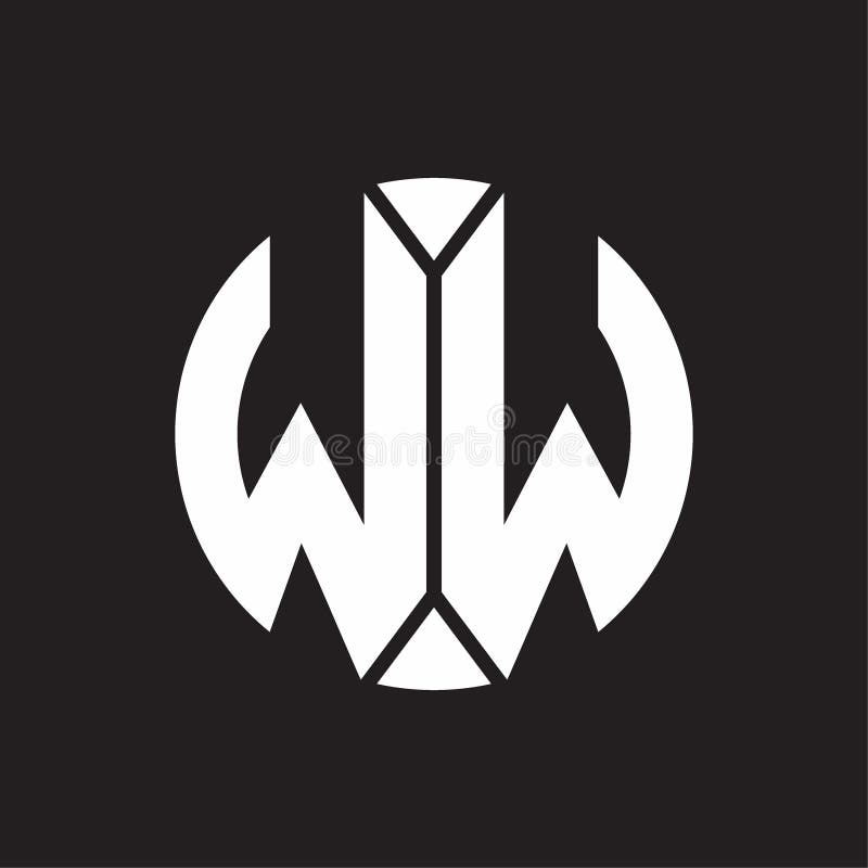 WW Logo Monogram with Piece Circle Ribbon Style Stock Vector ...