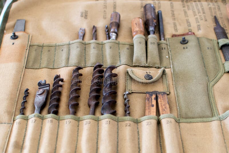 WW 2 Military tool roll stock photo. Image of indoor - 155260488