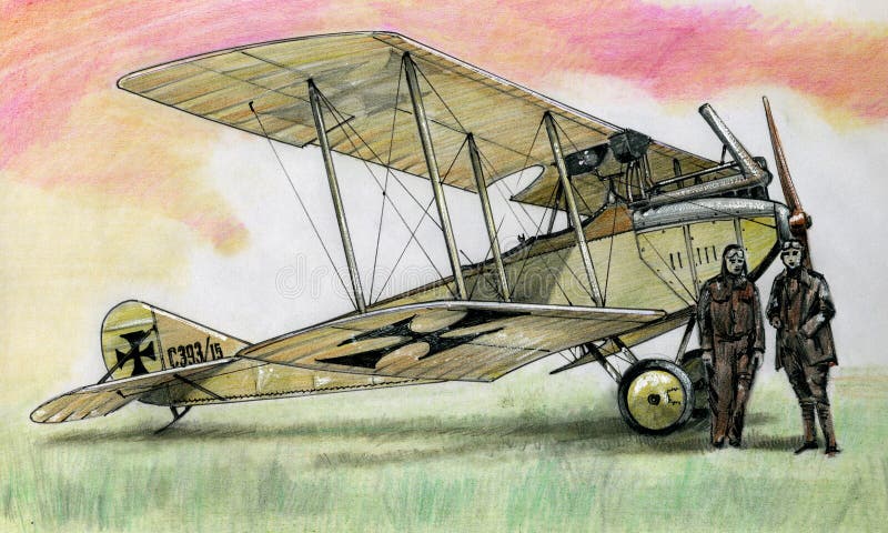 WW1 Rumpler C1 stock illustration. Illustration of 1914 - 65715773